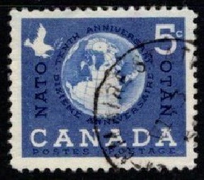 Canada #384 1959 «Paloma de la paz – 10 años de la OTAN» – Yciistamps