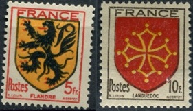 Francia #467 – 468 1944 Nuevas «Escudos de armas» – Yciistamps