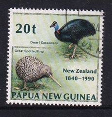 Papúa Nueva Guinea #739 1990 «Casuario y Kiwi – Tratado de Waitangi ...
